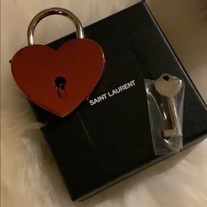 Saint Laurent | Accessories | Saint Laurent Heart Red Lock Key ...